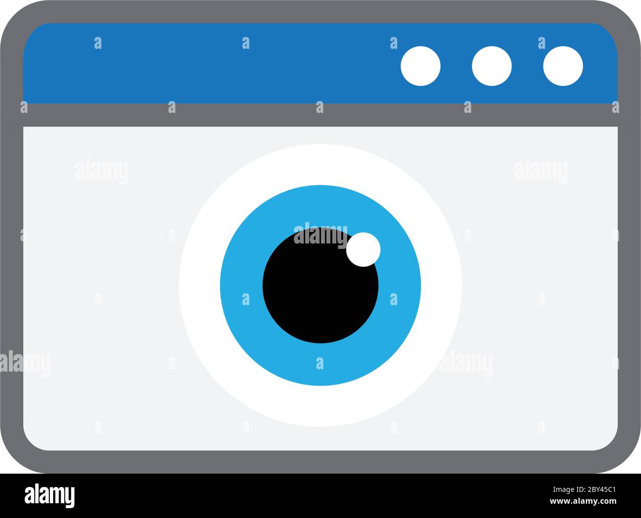 Browser and eye icon, view browser icon black vector Stock Vector Image ...