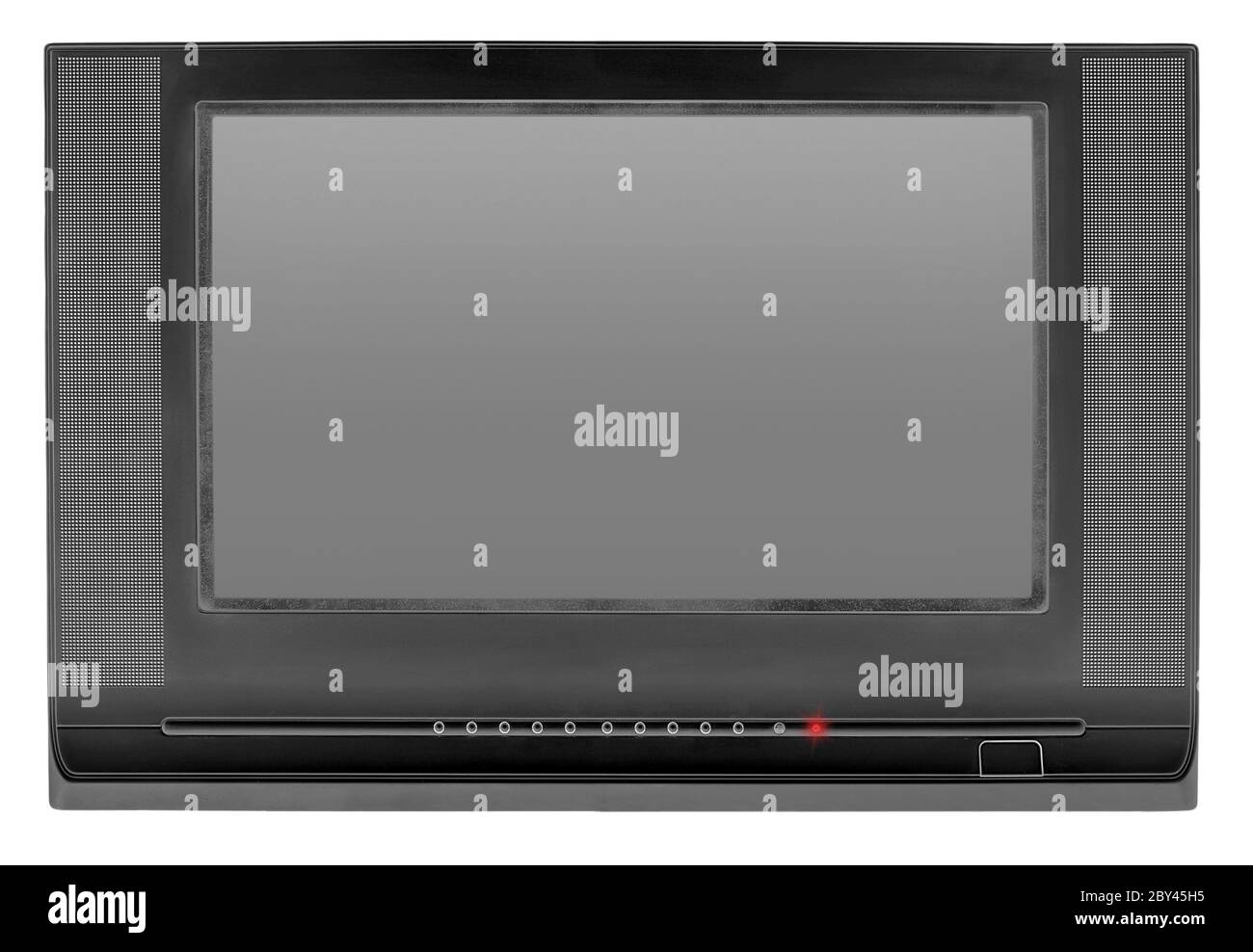 Black TV with empty screen isolated on white Stock Photo - Alamy