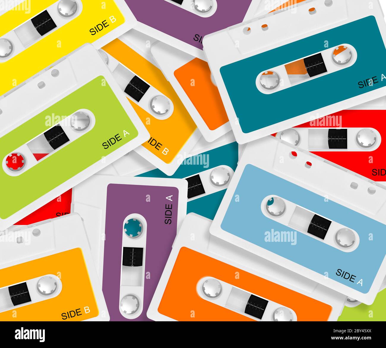 colored Audio casette Stock Photo - Alamy