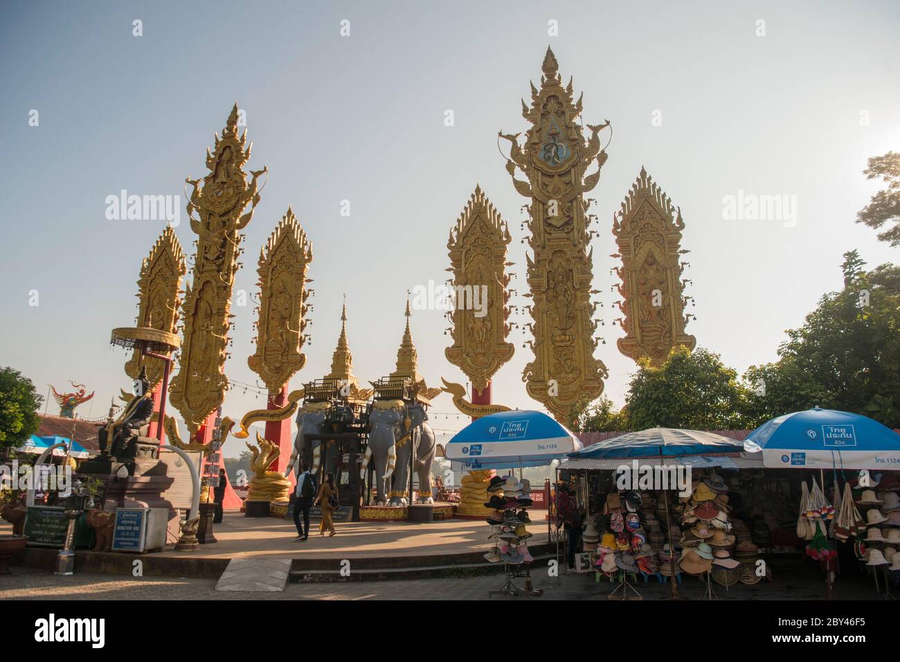 the elephant shrine at the Mekong River in the town of Sop Ruak in the ...