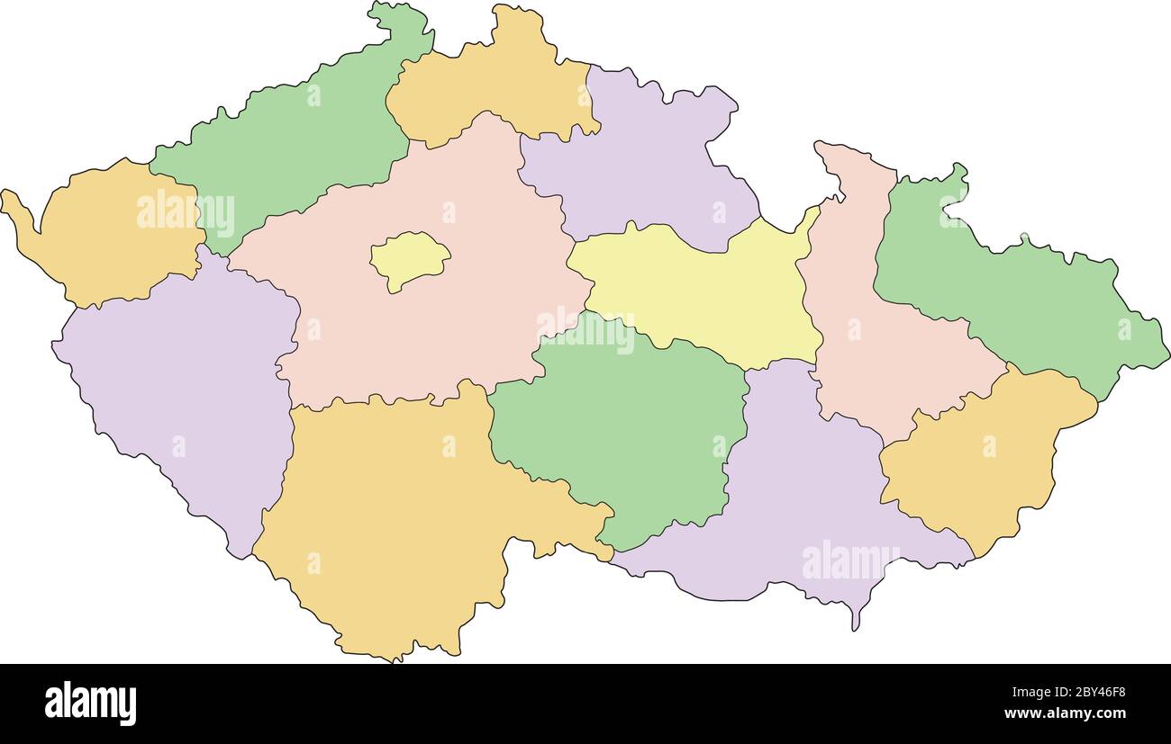 Czech Republic - Highly detailed editable political map Stock Vector ...