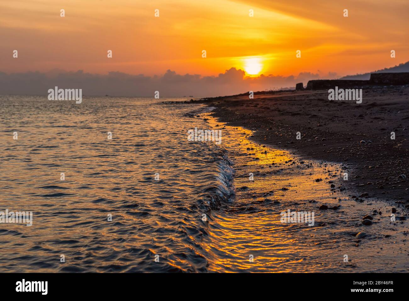 Colorful ocean beach sunrise. Bali, Indonesia Stock Photo - Alamy