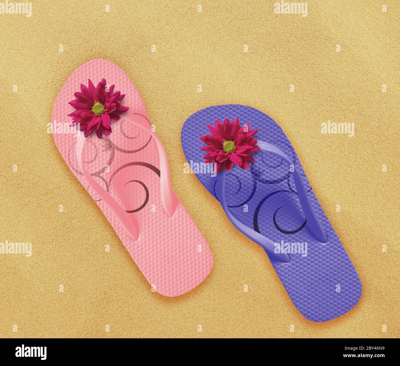 beach flip flops Stock Photo - Alamy