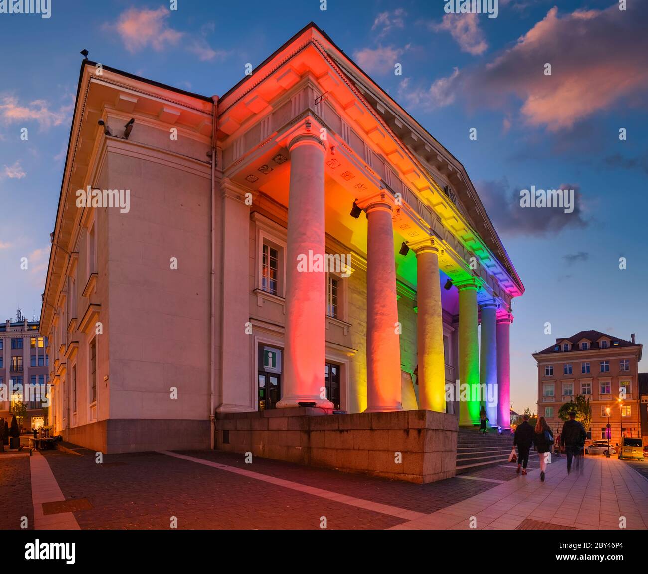 Town Hall Square at night, Vilnius, Lithuania Stock Photo - Alamy