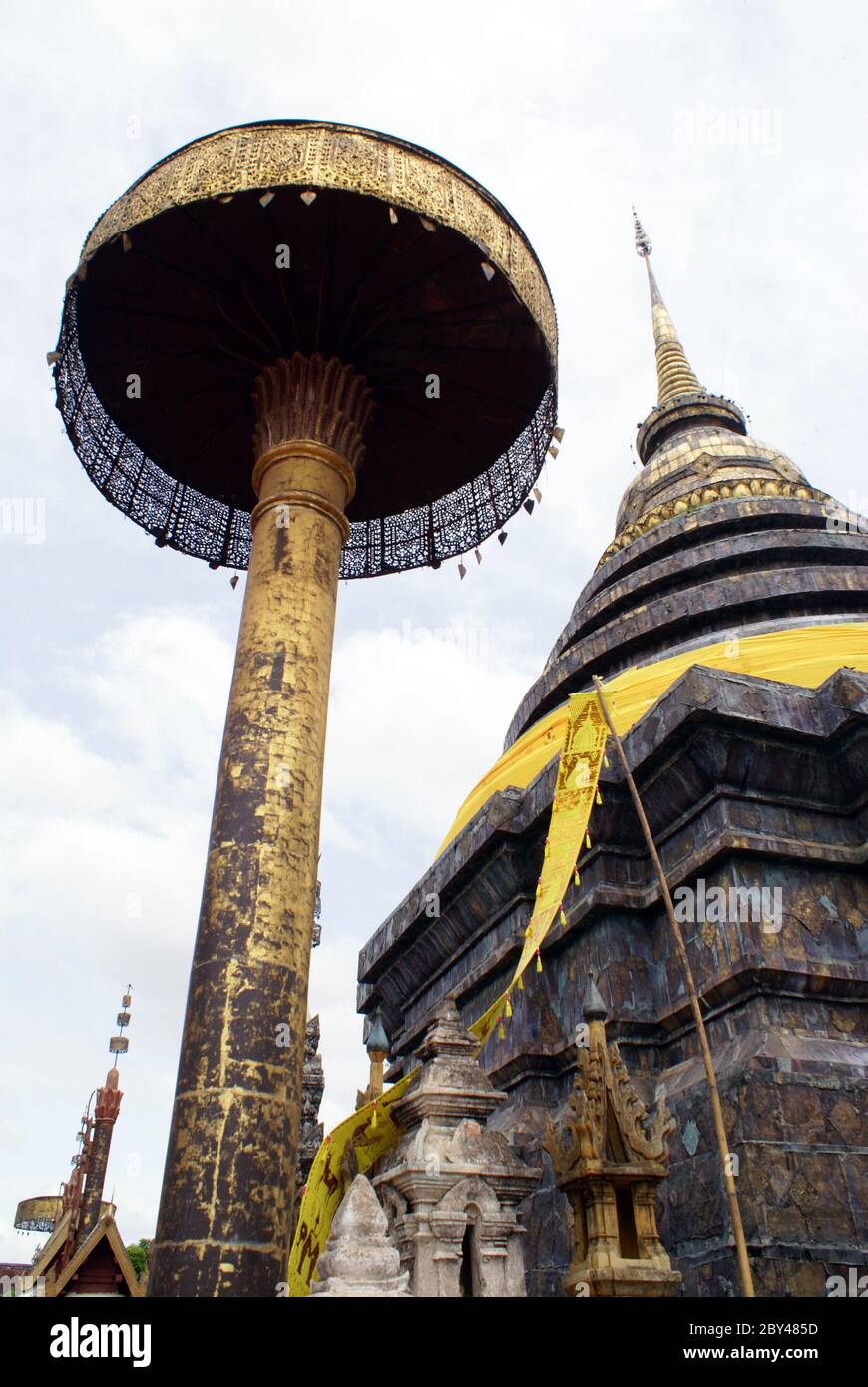 Stupa and umbrella Stock Photo - Alamy