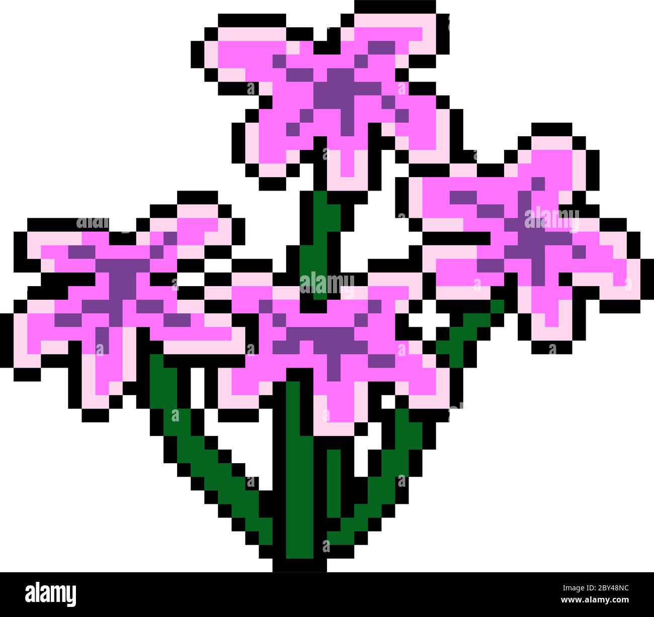 Vector Pixel Art Flower Isolated Stock Vector Image And Art Alamy