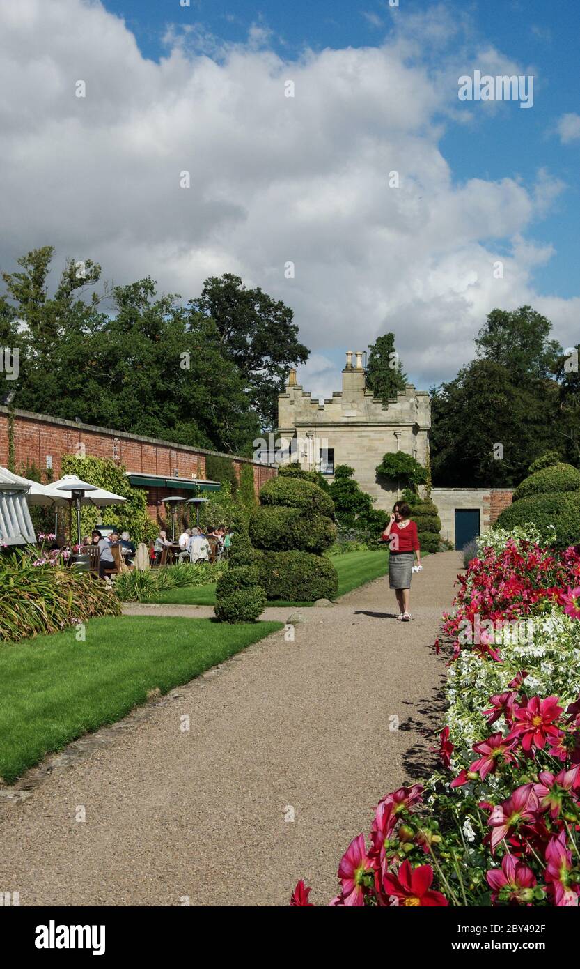 Colourful flower borders in Summer in the Walled Garden, Floors Castle ...