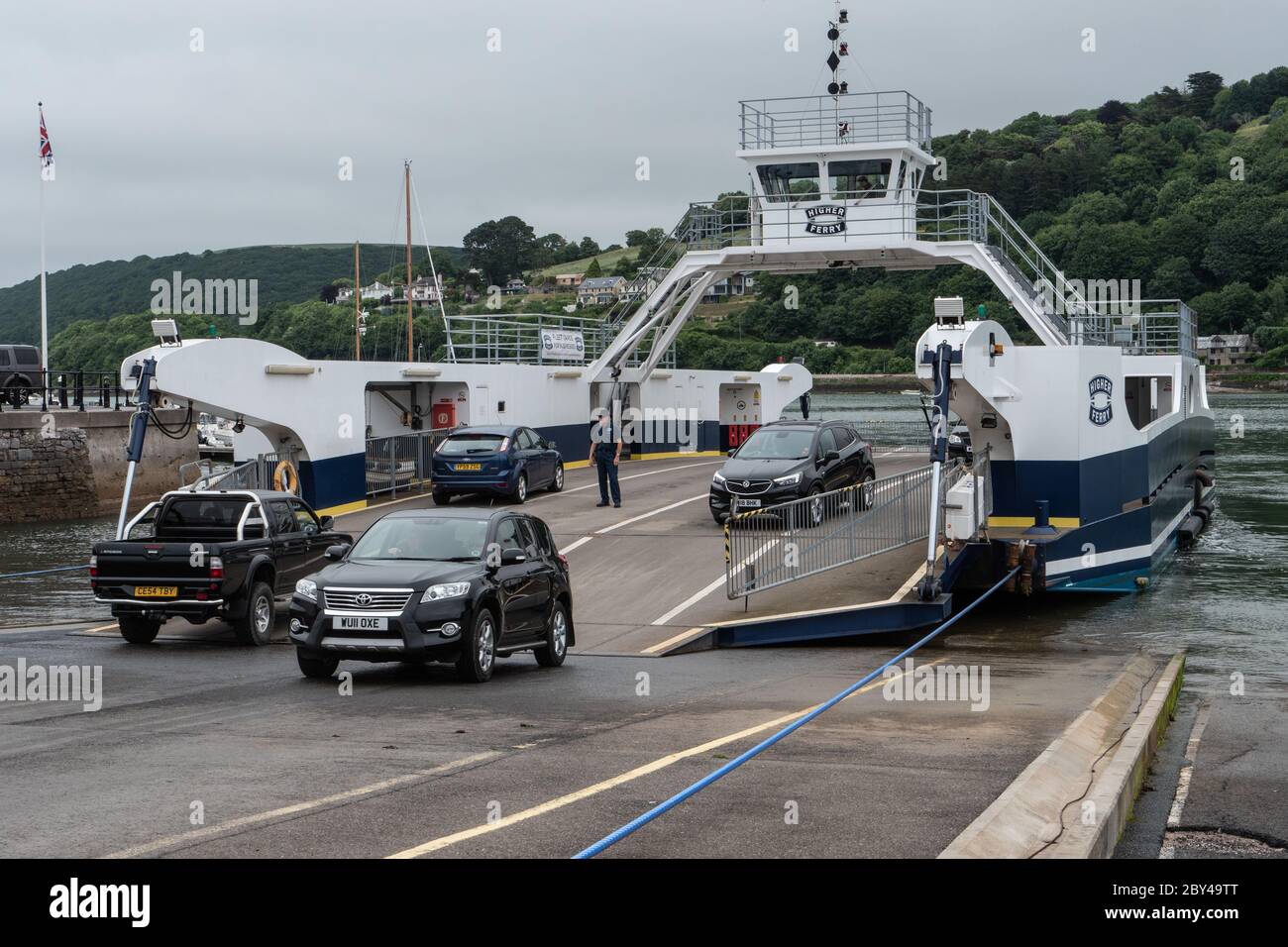 The Higher Ferry River Dart crossing at Darmouth Devon UK Stock Photo ...