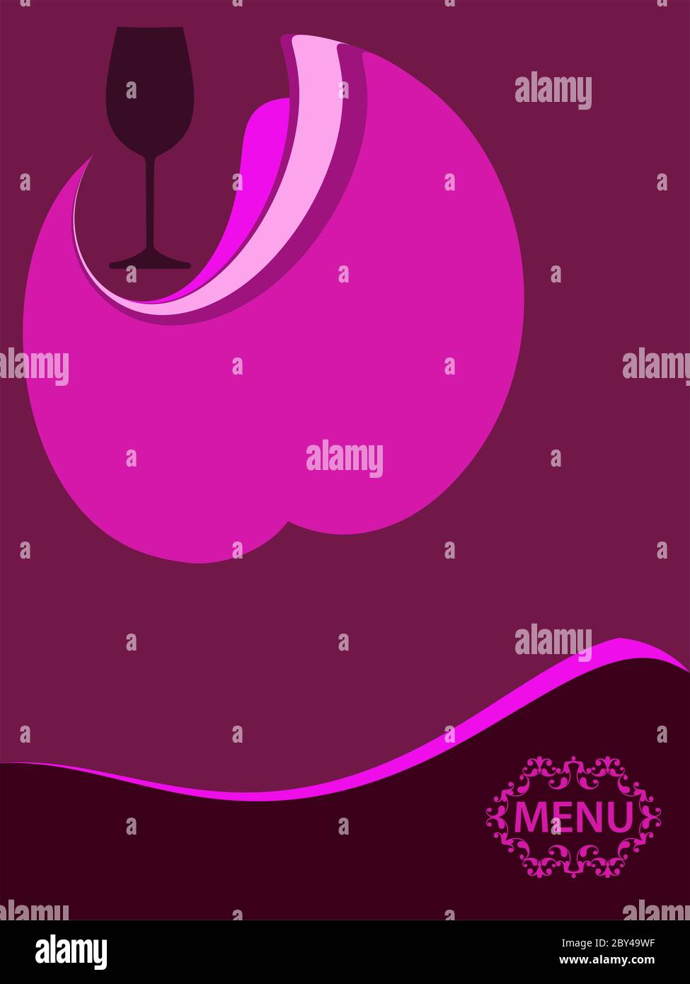 Wine Menu Card Design Template Vector Illustration Stock Vector Image ...