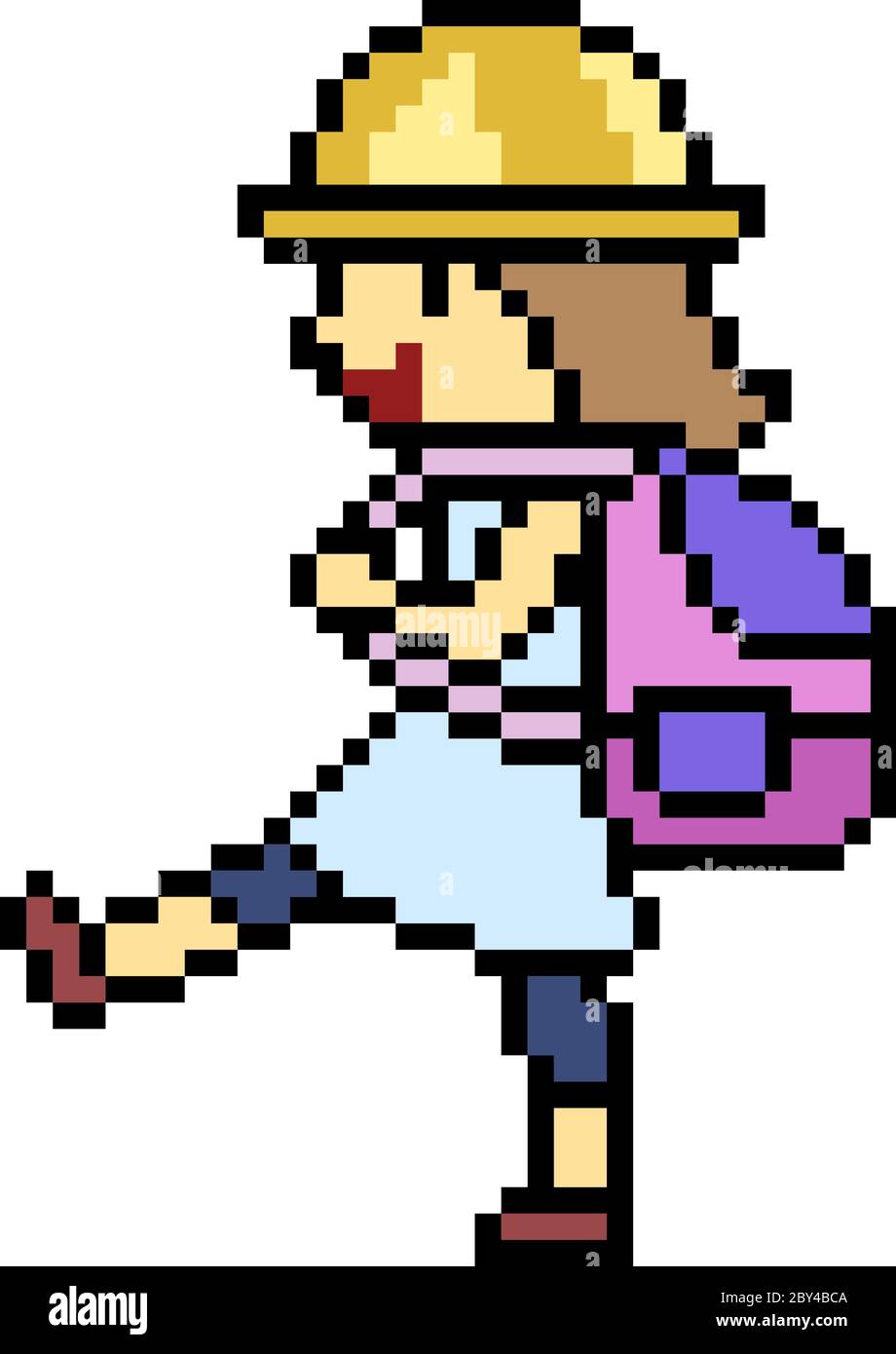 Pixel art girl walk hi-res stock photography and images - Alamy