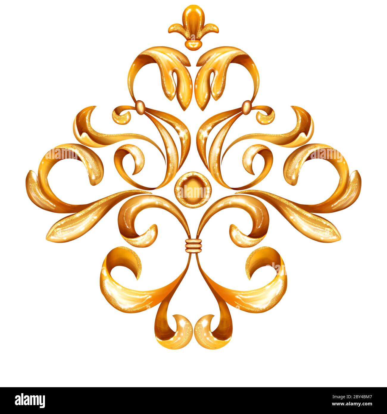 Golden decorative element for design. Vintage curl background. luxury ...