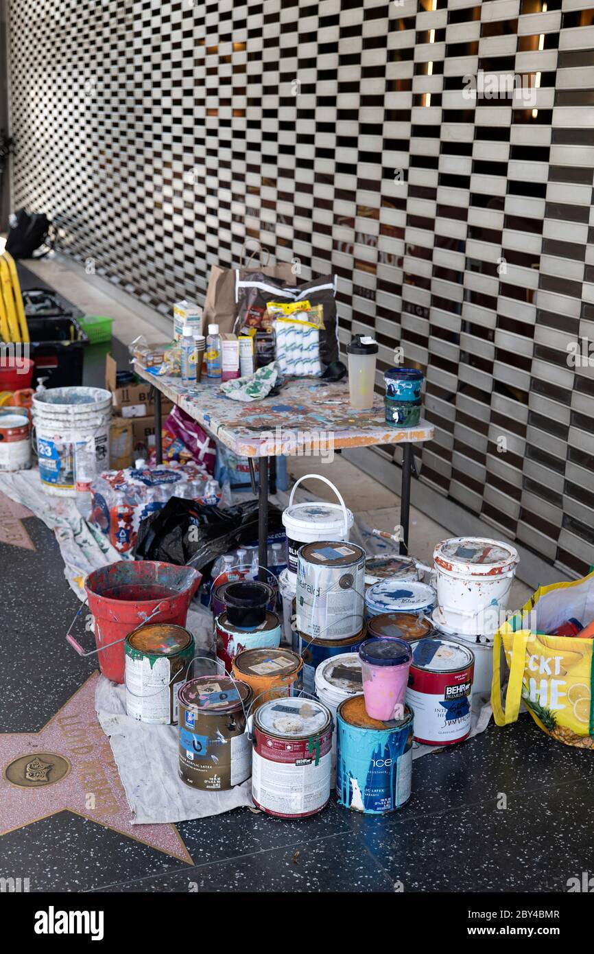 Hollywood, CA/USA - June 8, 2020: Supplies of paint for artists to ...