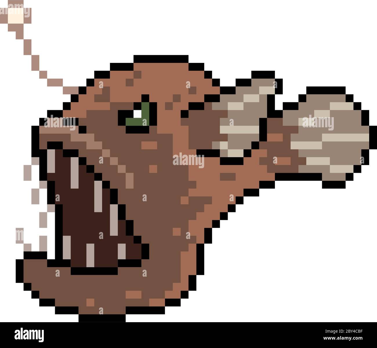 vector pixel art deep sea fish isolated Stock Vector Image & Art - Alamy
