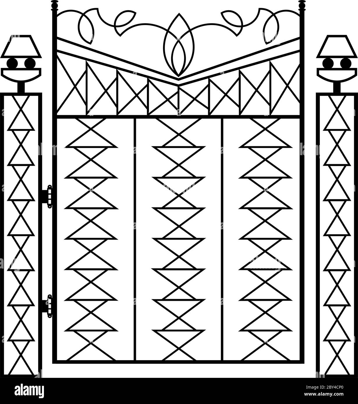 Wrought Iron Gate Pillar Vector Illustration Stock Vector Image Art wrought-iron-gate-pillar-vector-illustration-stock-vector-image-art