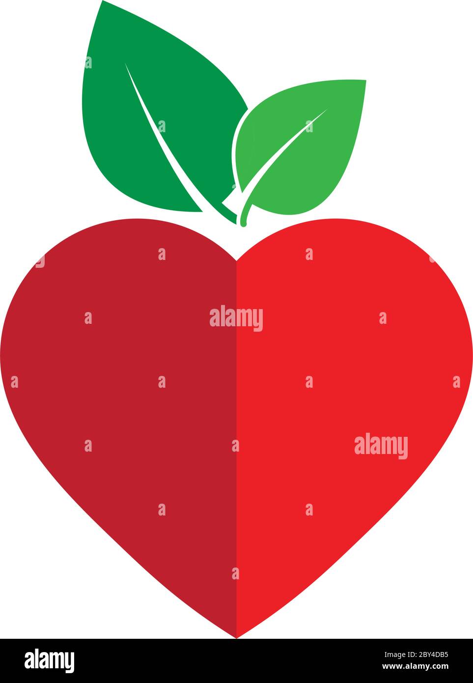 heart icon with leaf icon vector Stock Vector Image & Art - Alamy
