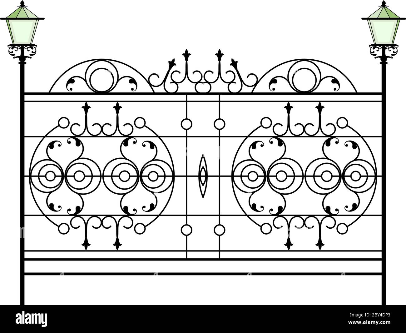 Decorative design railing Stock Vector Images - Alamy