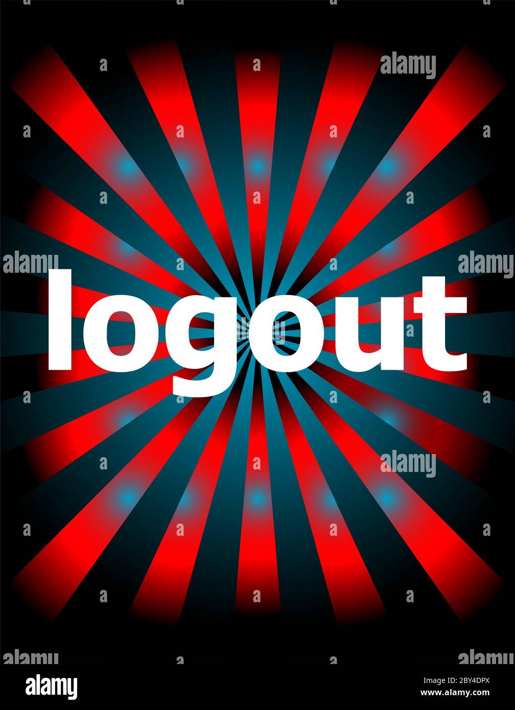 logout word on digital touch screen. information concept . Motion rays ...