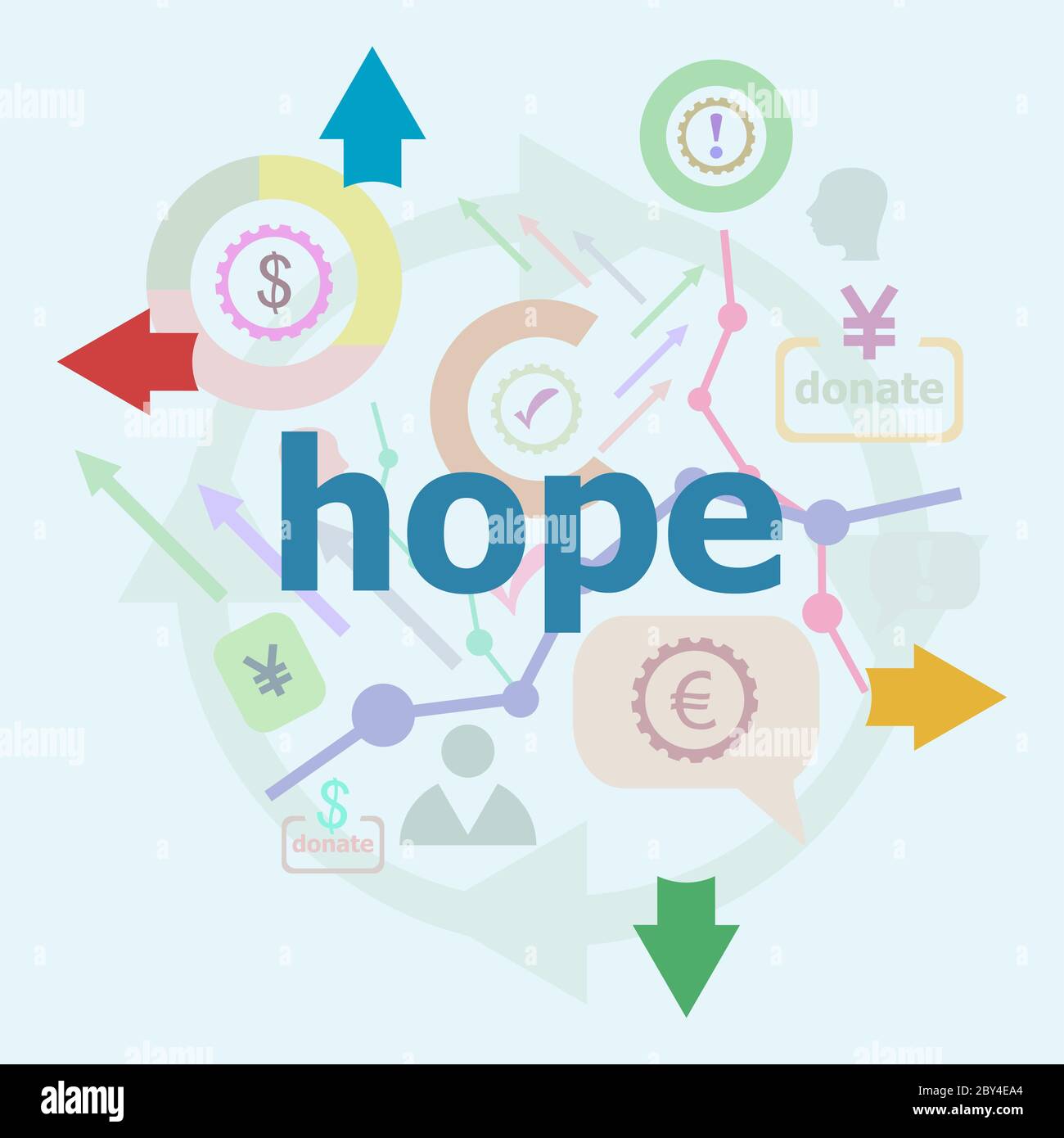 Text Hope. Business concept. Abstract infographics options template ...
