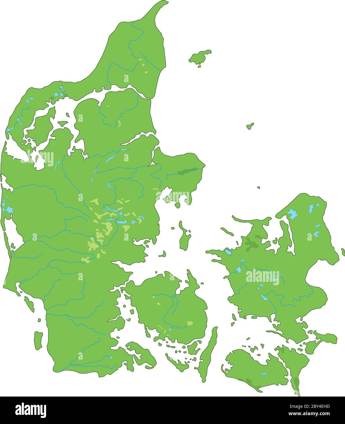 Denmark relief map hi-res stock photography and images - Alamy