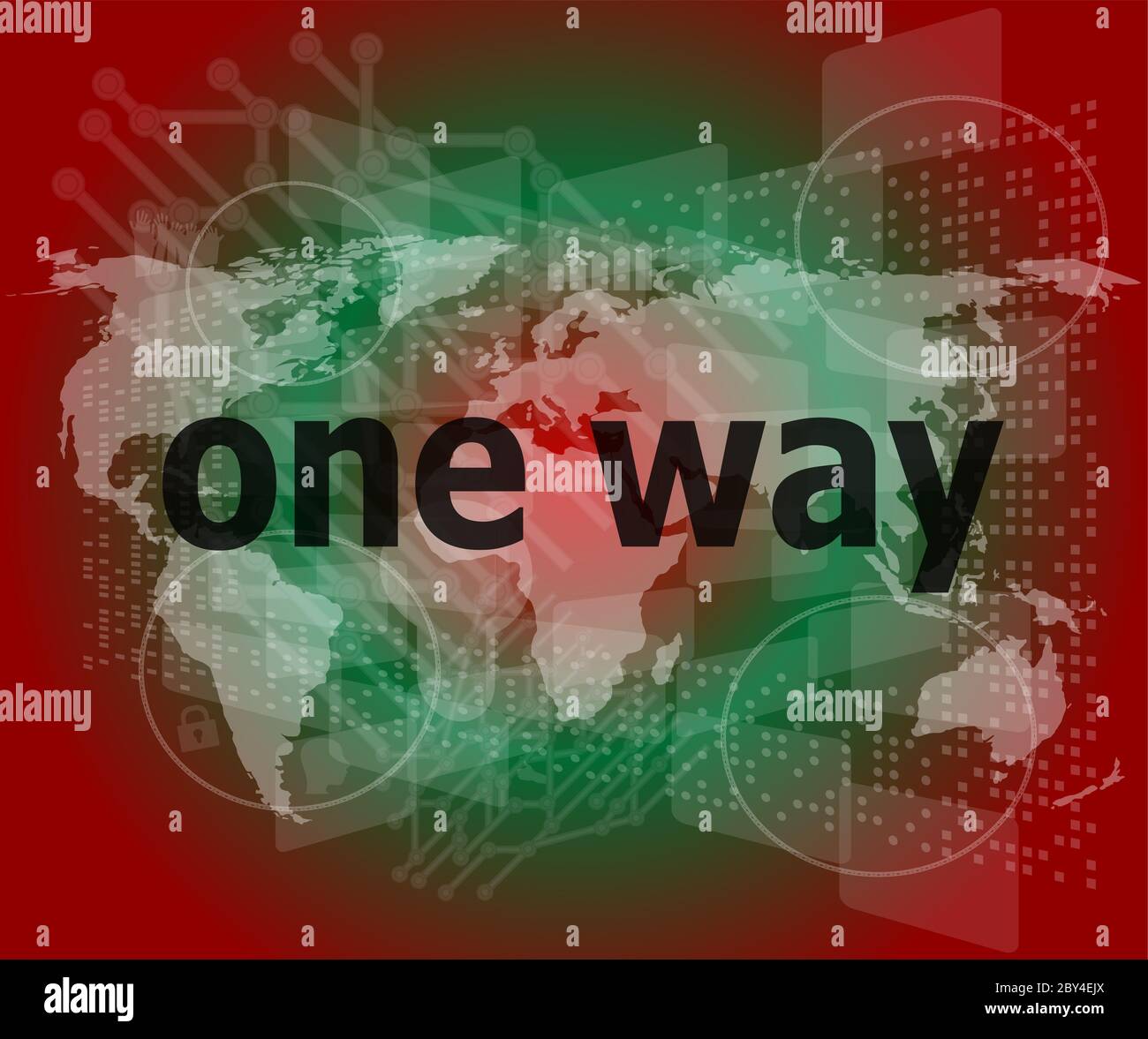 one way word on touch screen interface Stock Photo - Alamy