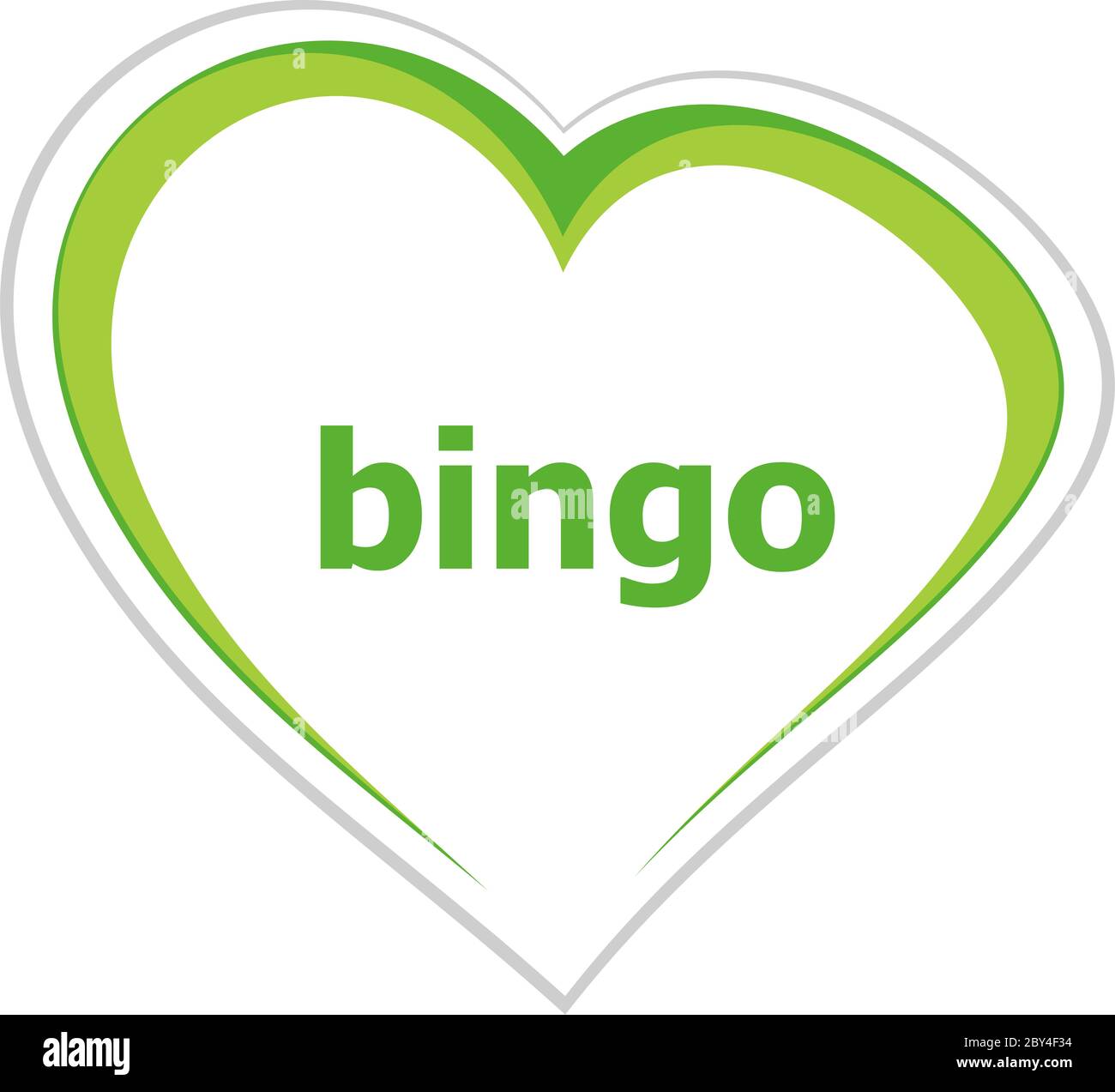 Text Bingo. Game concept . Love heart icon button for web services and ...