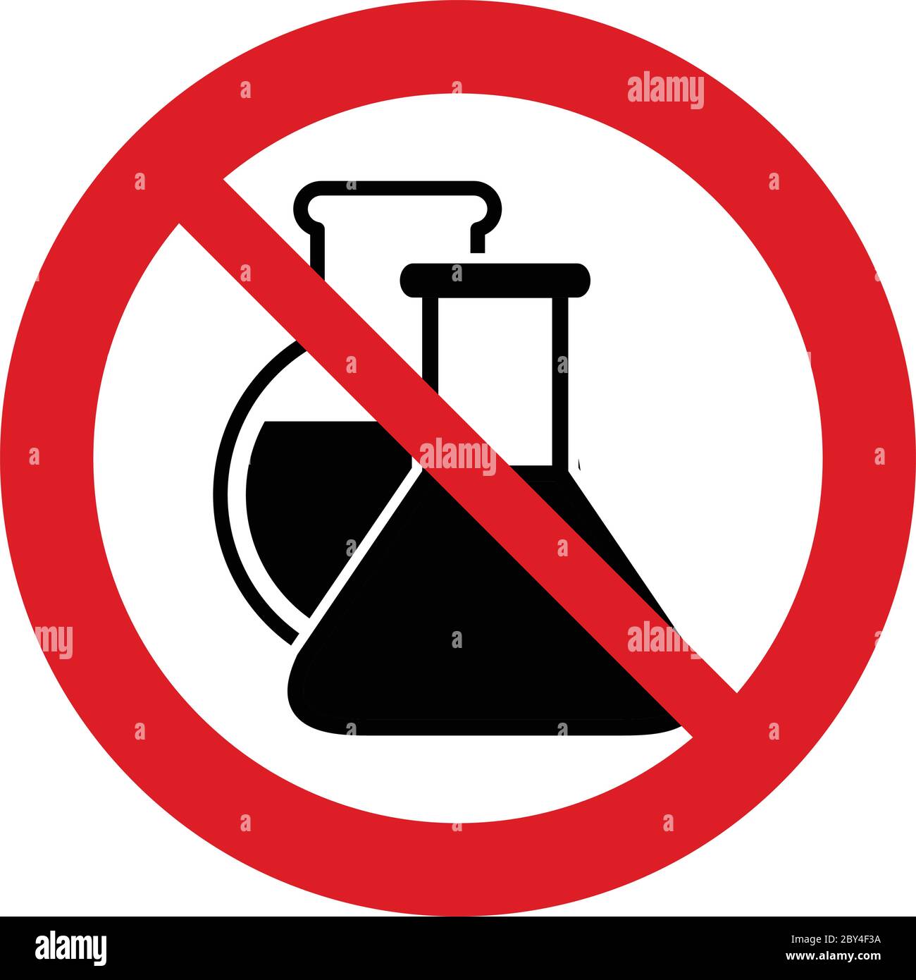 No chemical. chemicals free vector sign. No GMO vector icon. The red ...