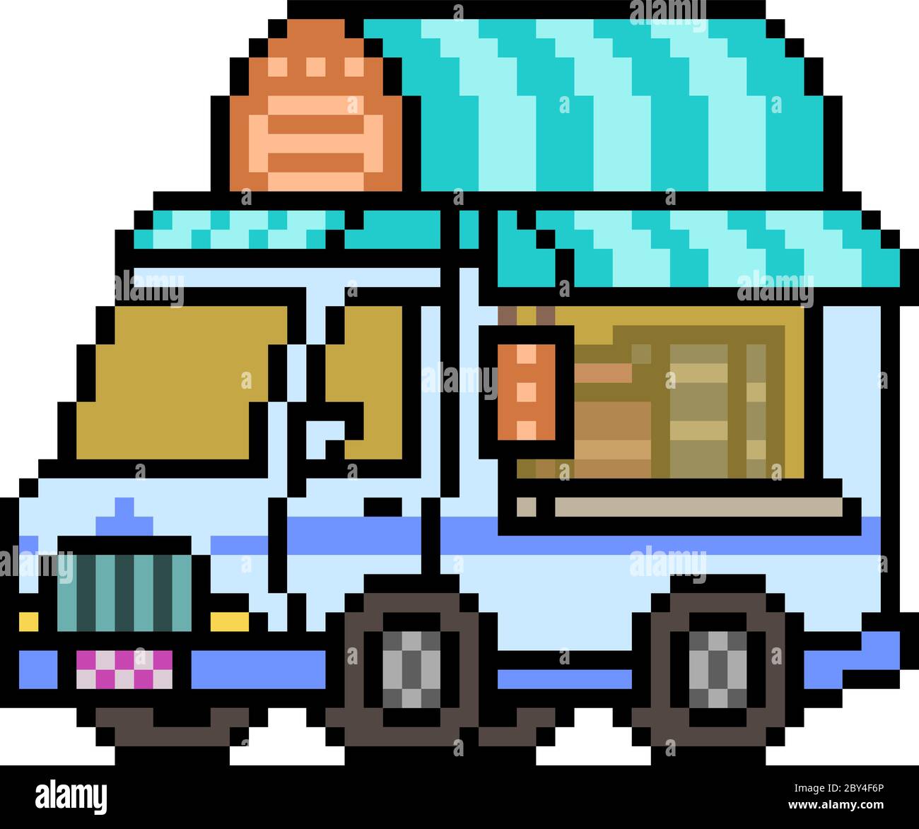 vector pixel art shop truck isolated Stock Vector Image & Art - Alamy