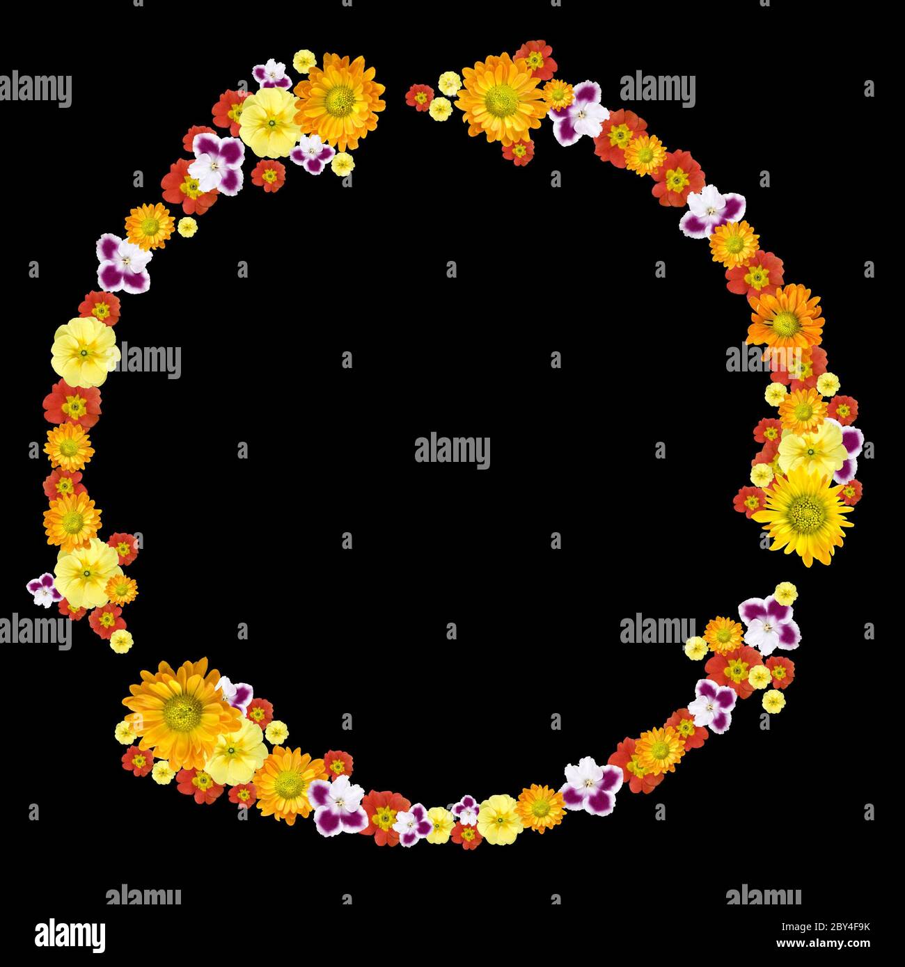 decorative environment and recycling symbol from color flowers Stock ...
