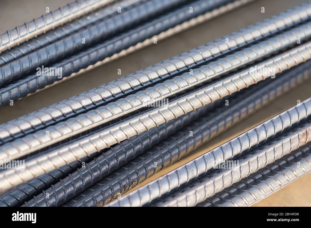 steel bar rebar reinforcement for concrete at construction site Stock ...