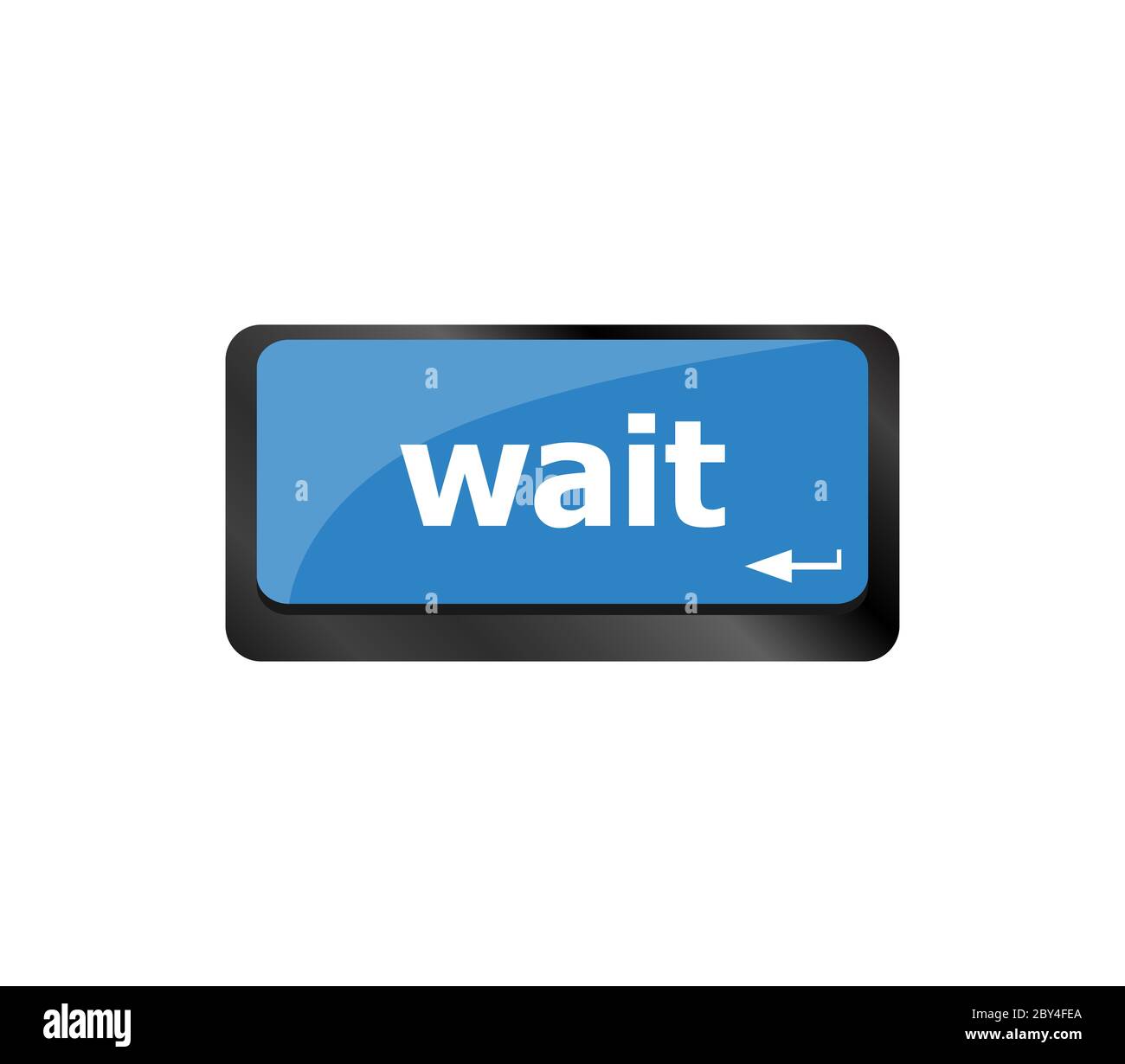 wait word button on a computer keyboard Stock Photo - Alamy
