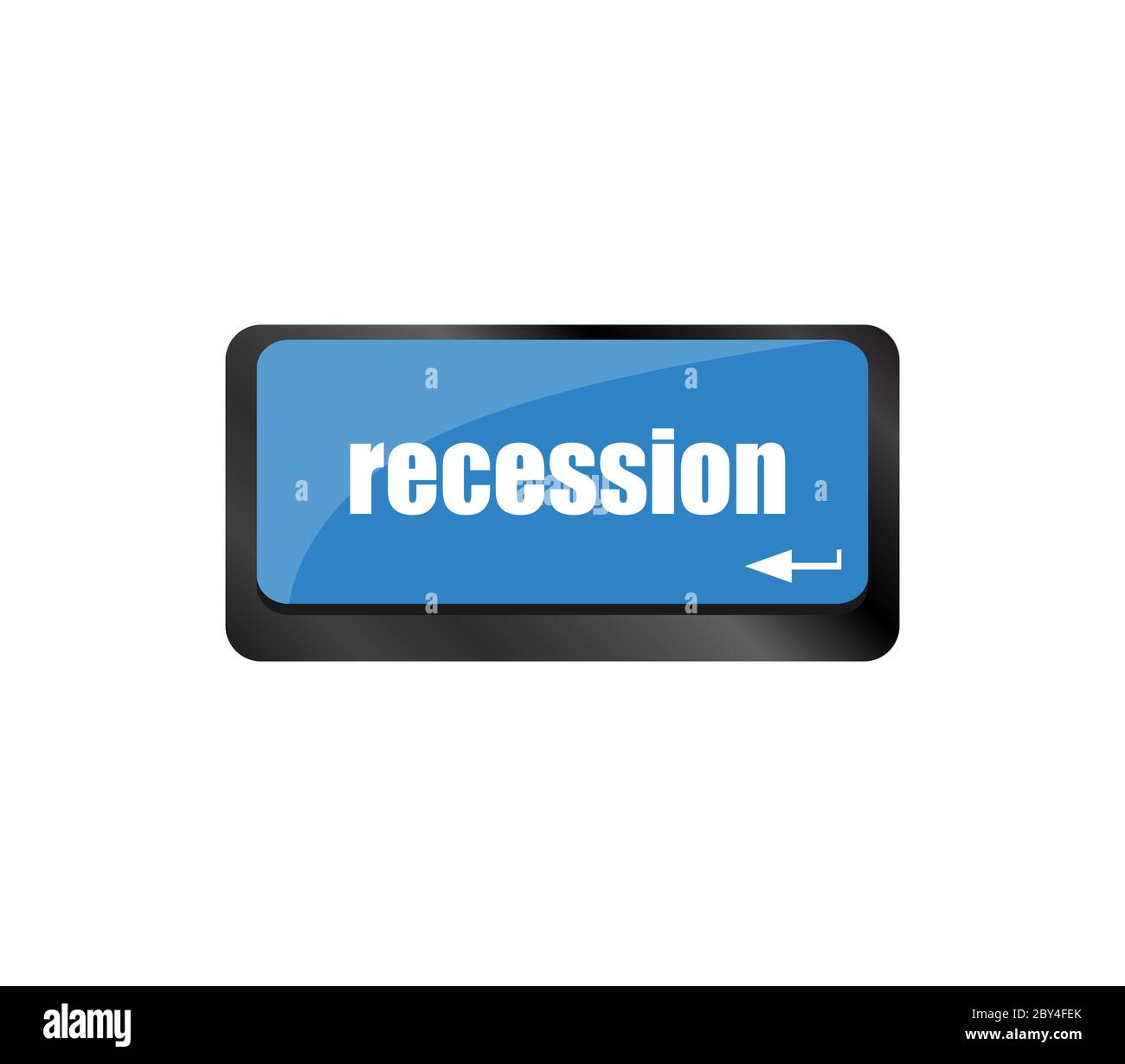 recession enter button on computer keyboard key Stock Photo - Alamy
