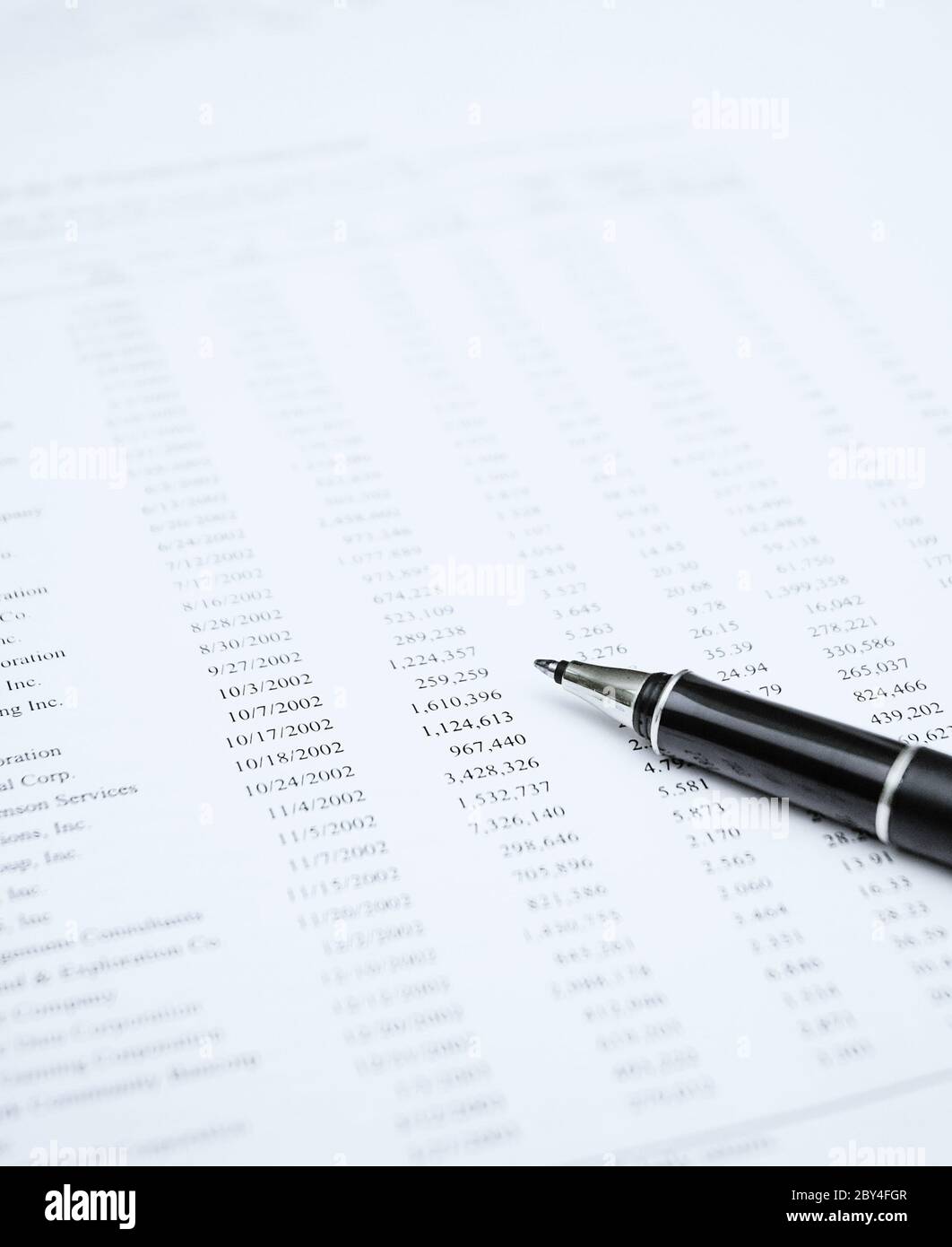 financial report and pen Stock Photo - Alamy