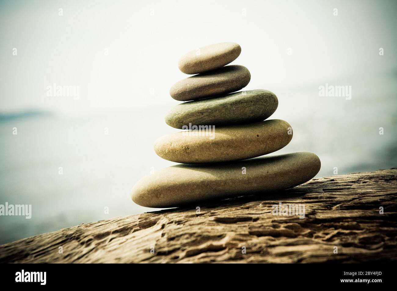 Pebble stack, shallow focus Stock Photo - Alamy