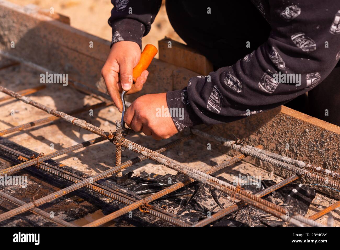 Reinforcement bars for base plate for house foundation for new house ...