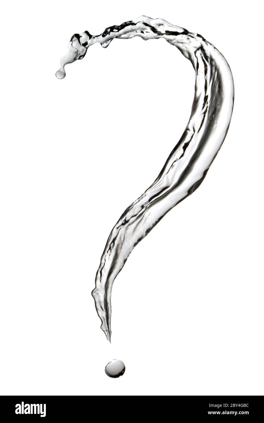 water splash in shape of question sign isolated on white Stock Photo ...