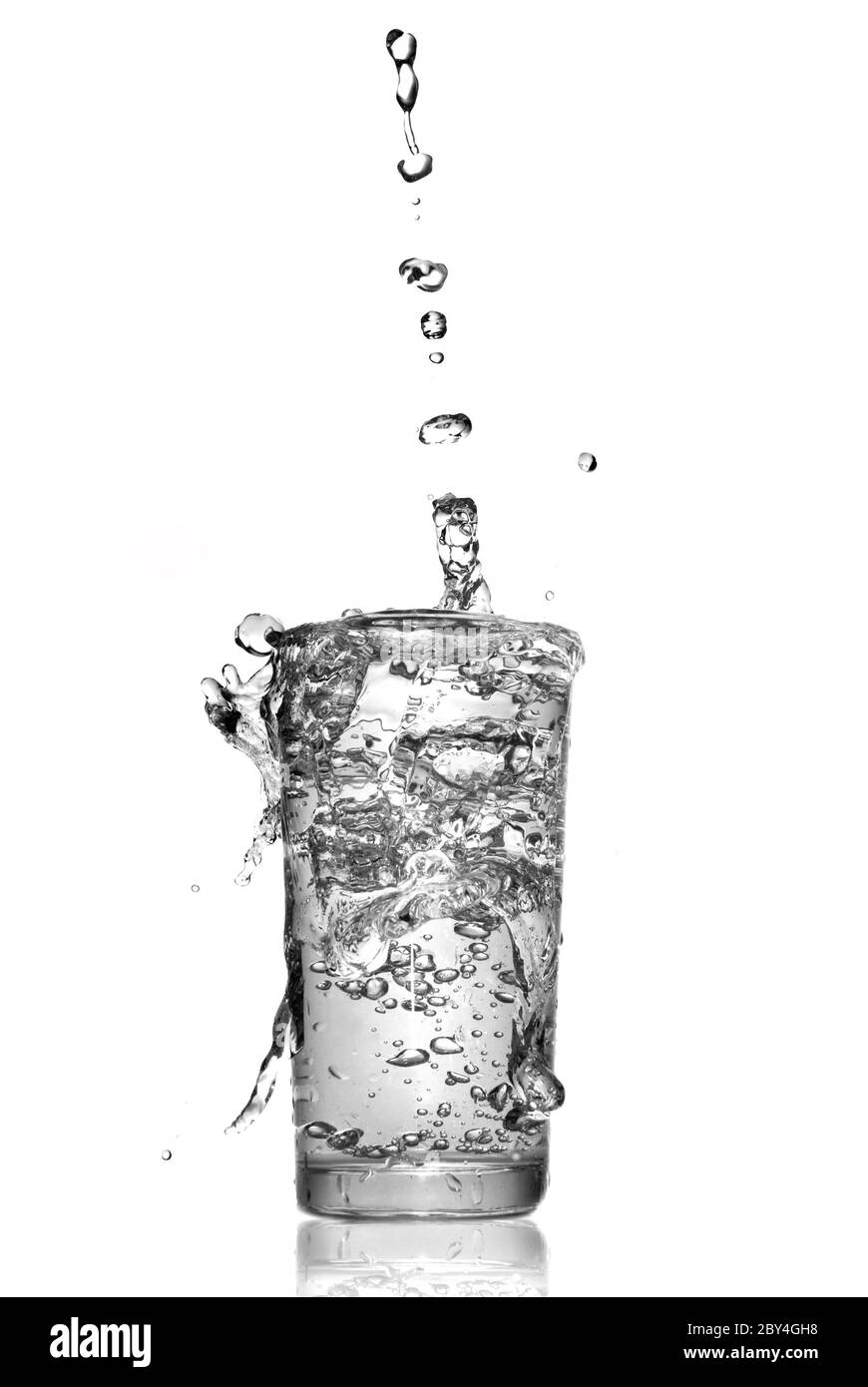 water splash in glass isolated on white Stock Photo - Alamy
