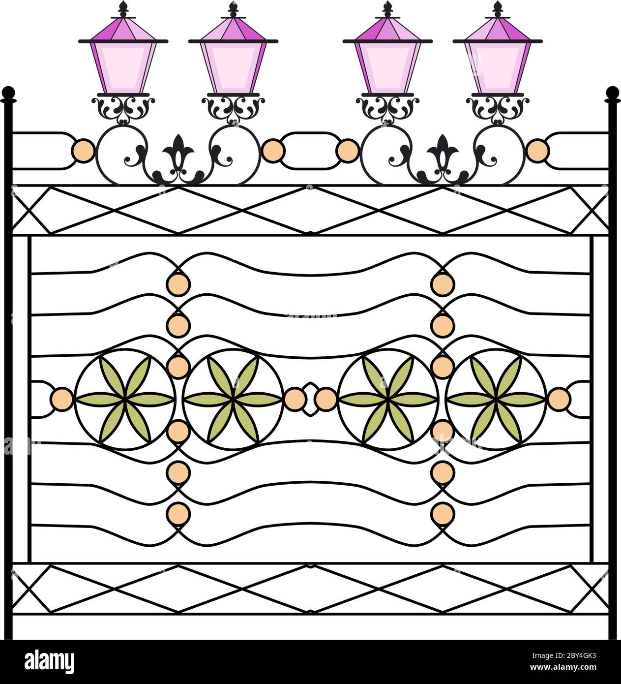 Artistic grill railing Stock Vector Images - Alamy