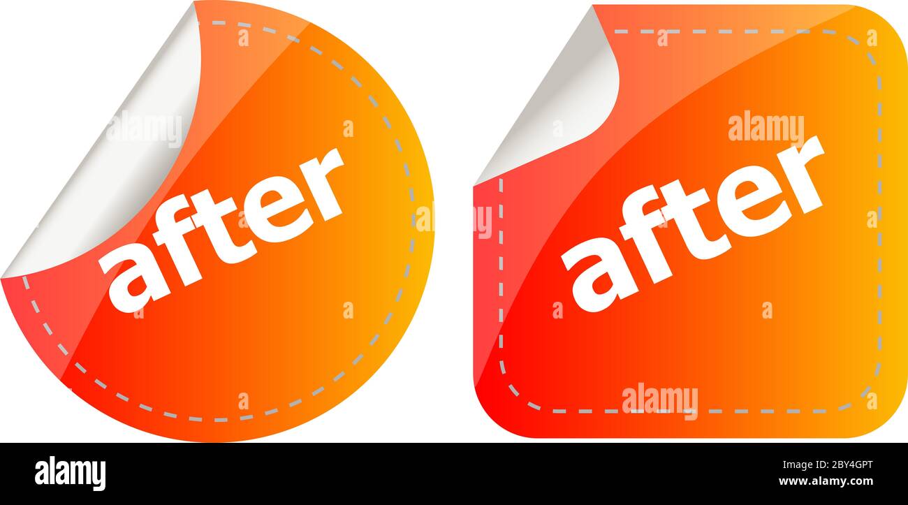 after word stickers set, icon button, business concept Stock Photo - Alamy