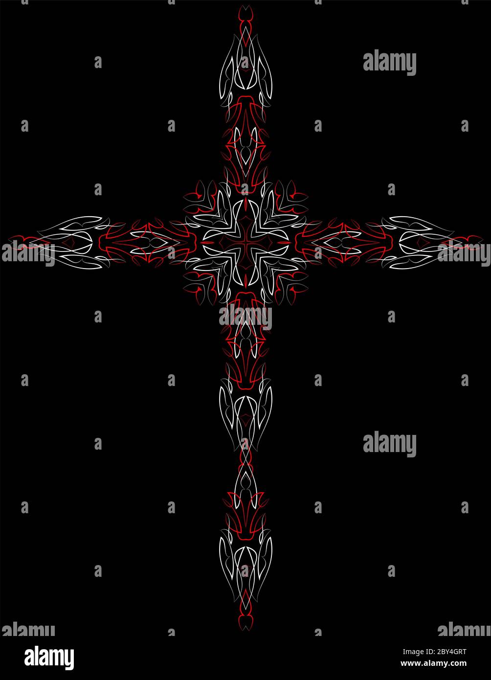 Pinstripe Christian Cross : Vinyl Ready Vector Illustration Stock ...