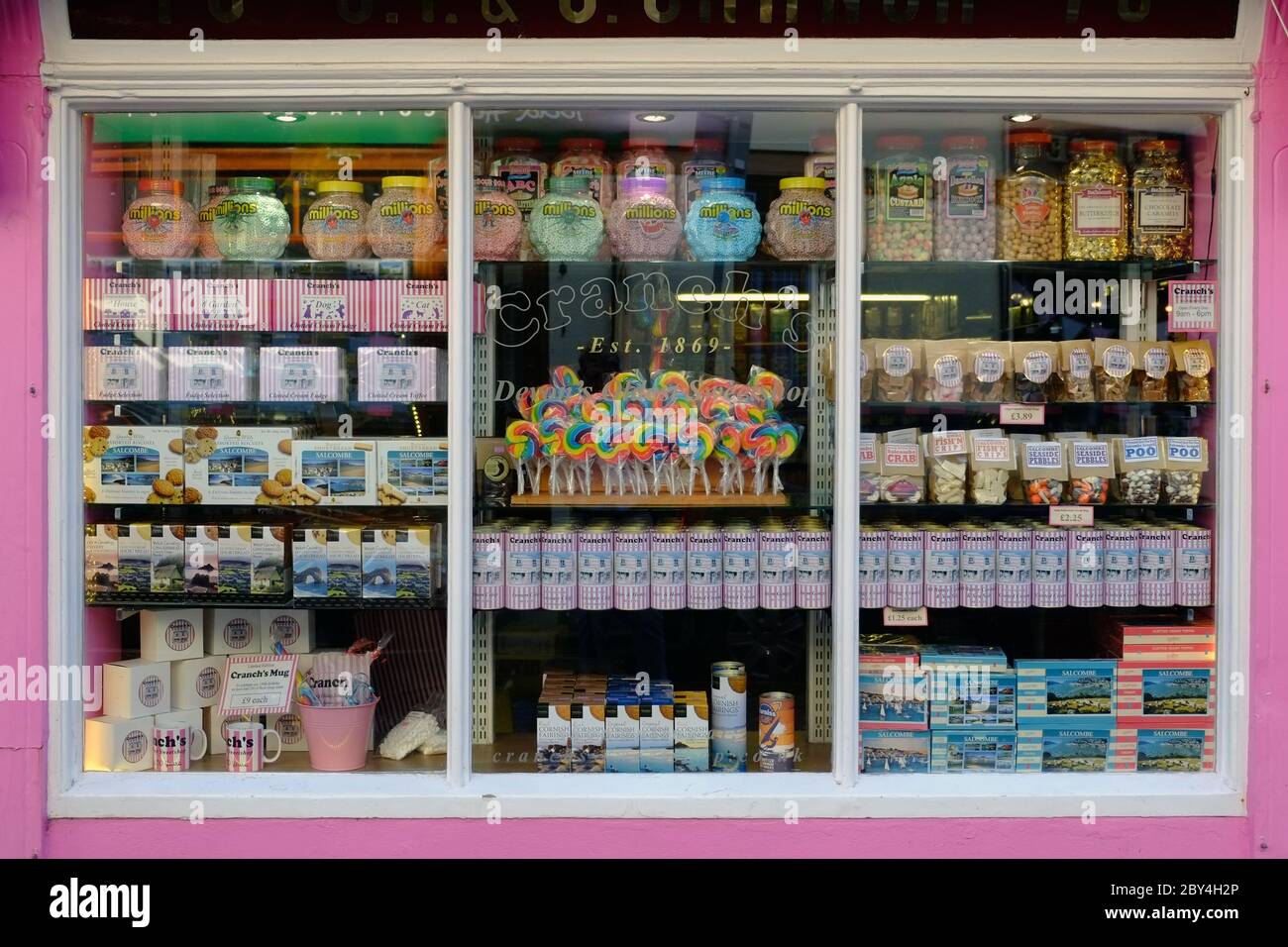 Cranch's Sweet shop on Fore Street, Salcombe, Devon, England, UK Stock ...