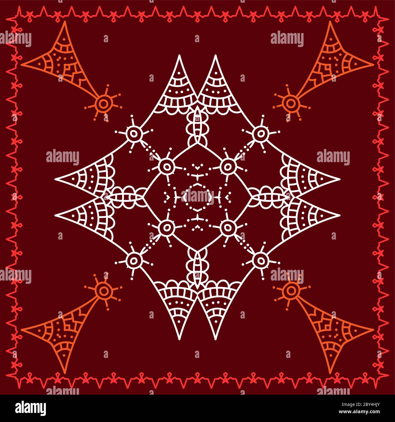 Folk, Tribal Design, Motif, Wall Painting Vector Art Stock Vector Image ...