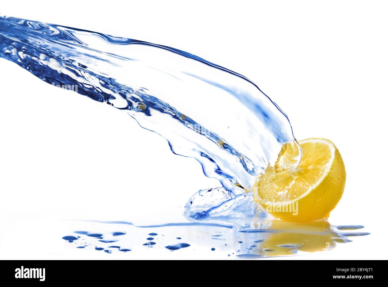 fresh water drops on lemon isolated on white Stock Photo - Alamy