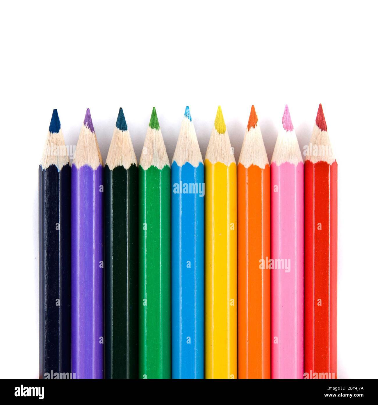 macro color pencils isolated on white Stock Photo - Alamy