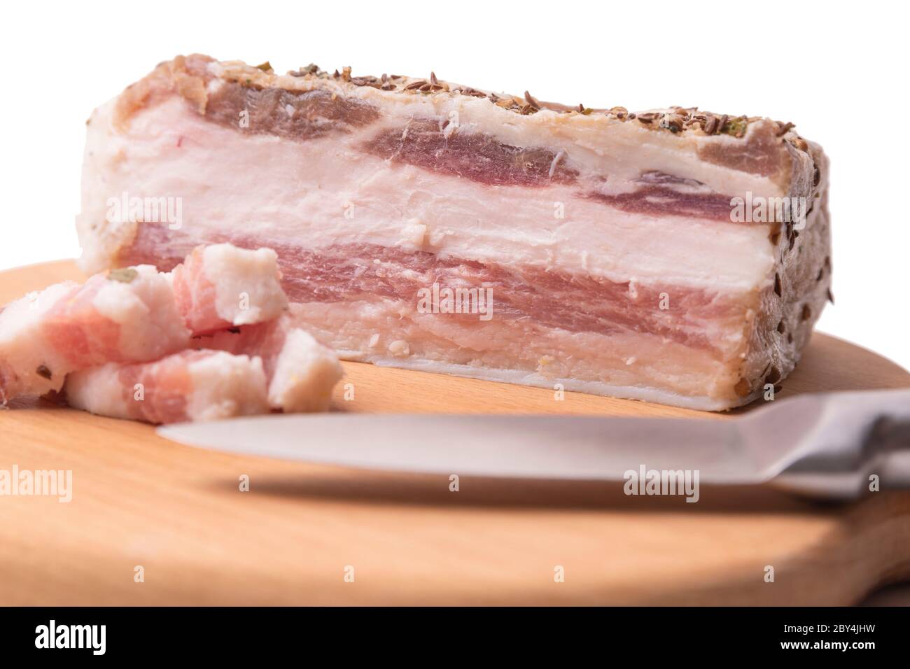 pork lard isolated on white background Stock Photo - Alamy