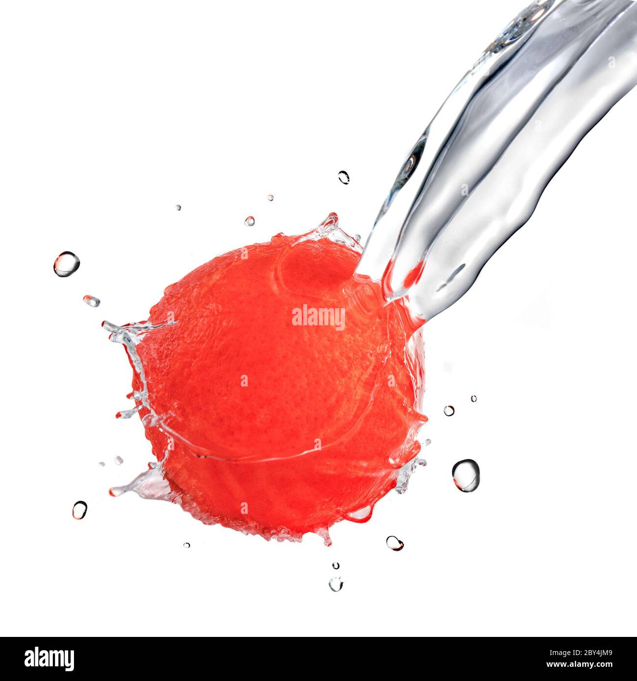 fresh water splash on red grapefruit isolated on white Stock Photo - Alamy
