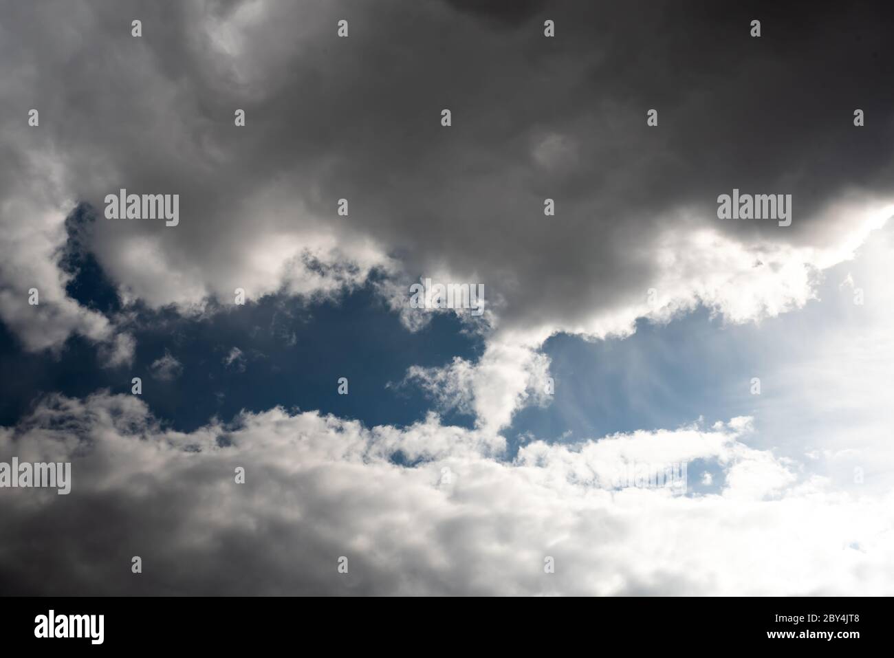 Beautiful sky with volumetric clouds, and the rays of the sun Stock ...