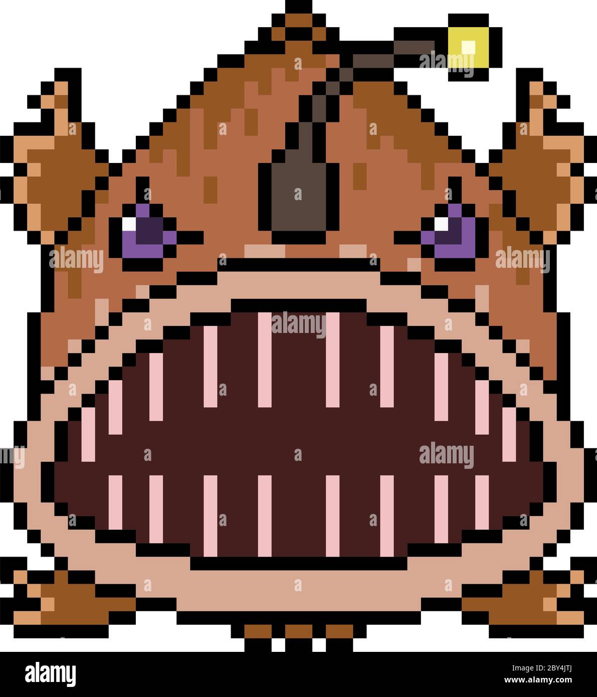 vector pixel art deep sea fish isolated Stock Vector Image & Art - Alamy