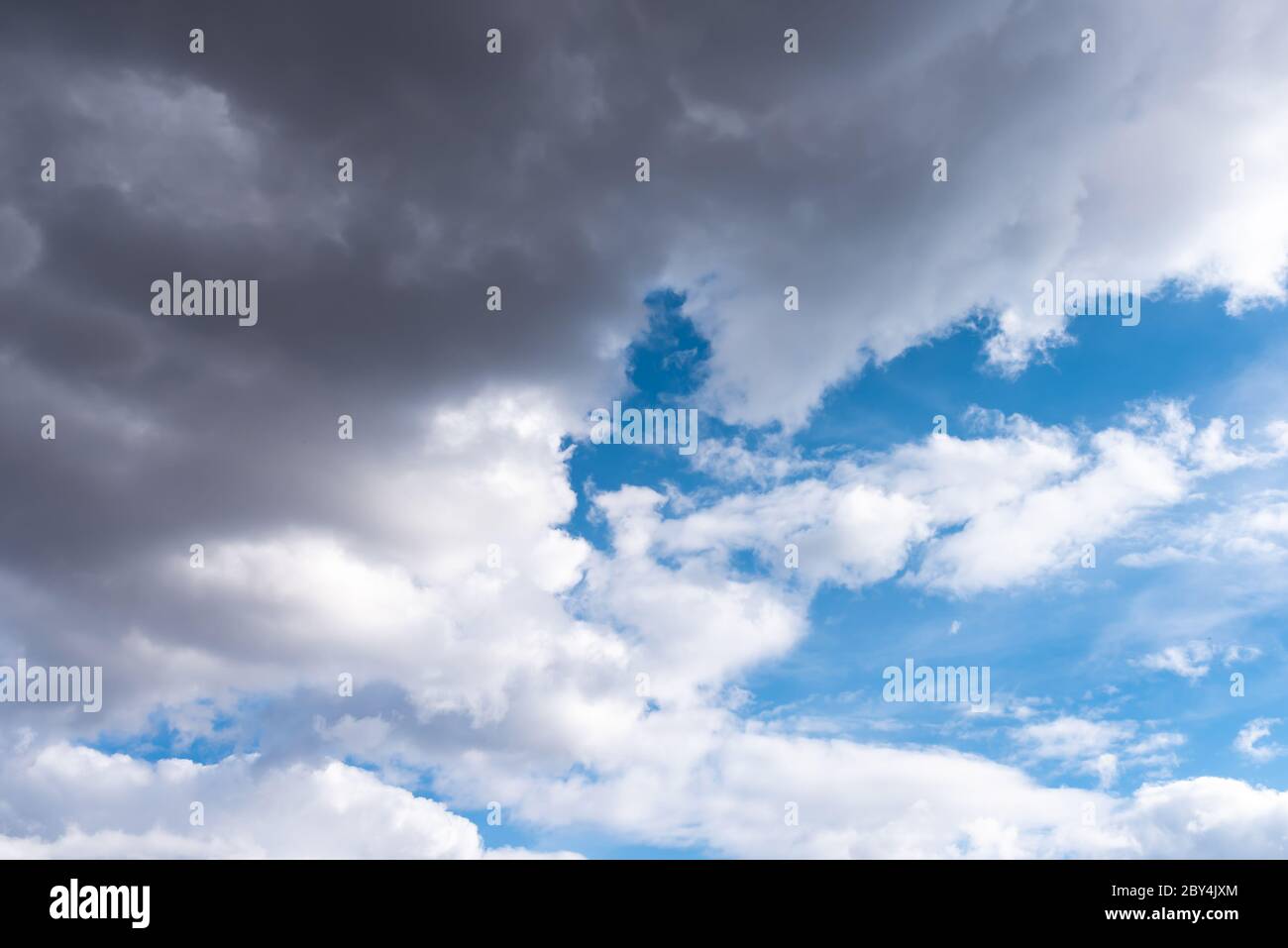 Beautiful sky with volumetric clouds, and the rays of the sun Stock ...