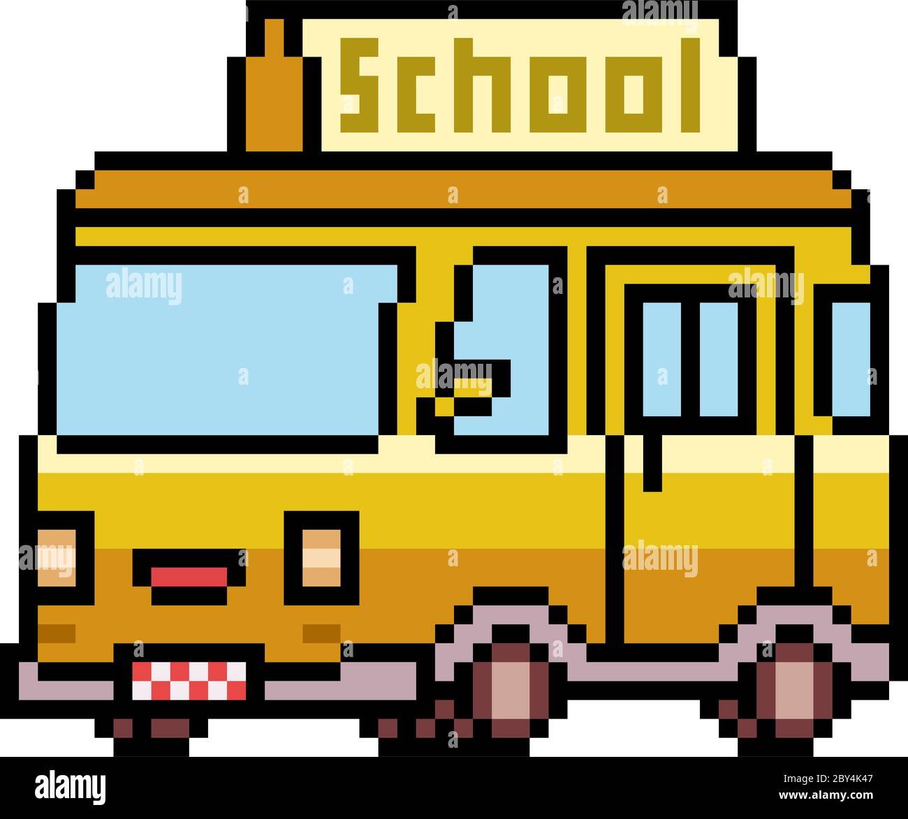 vector pixel art van school isolated Stock Vector Image & Art - Alamy