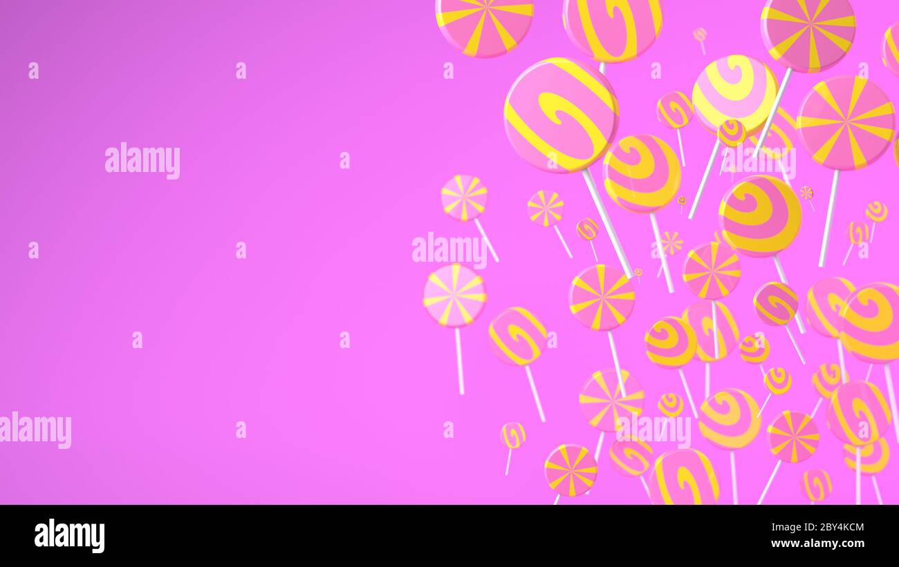 Lollipop background, colorful banner template with copy space, close-up ...